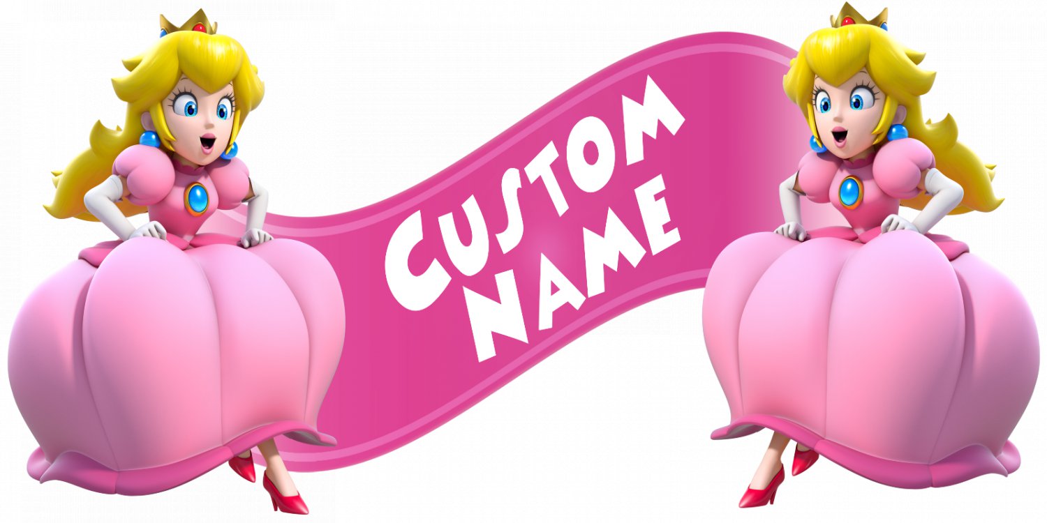 Princess Peach Banner Wall Decal (Inspired)