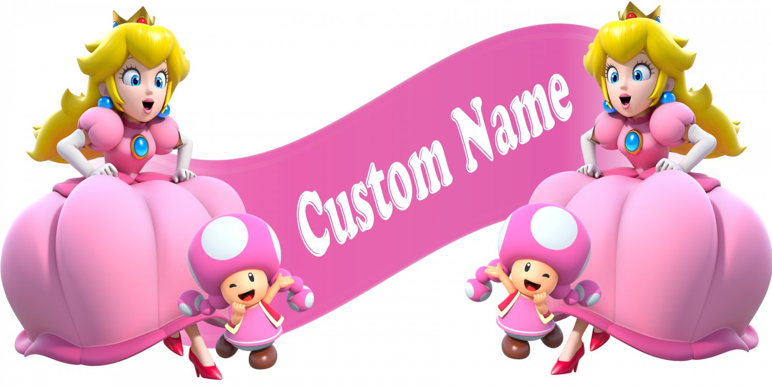 Princess Peach and Toadette Banner Wall Decal (Inspired)