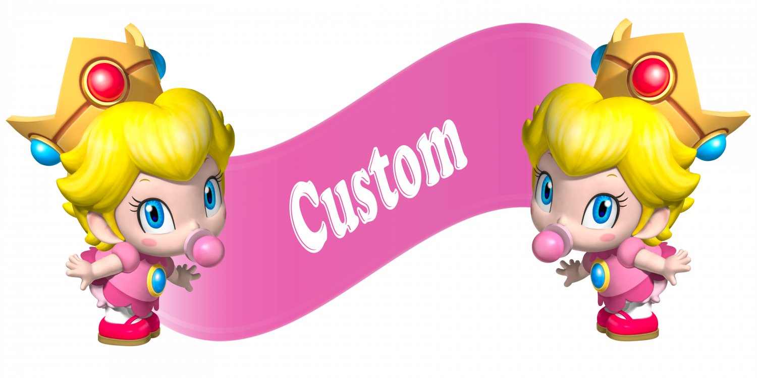 Princess Peach Baby Banner Wall Decal (Inspired)