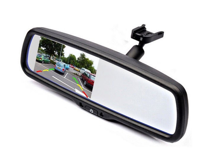 Rear view mirror w/ 4.3 inch LCD monitor & 2 video inputs (back-up ...