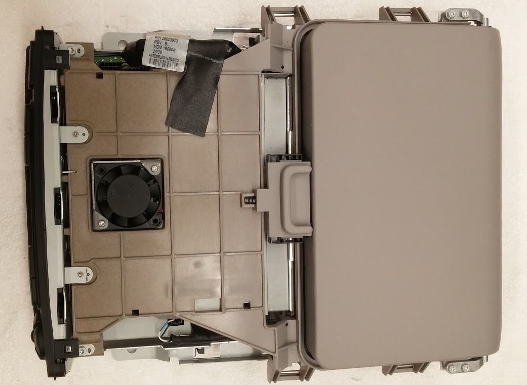 Gray overhead video rear entertainment system. DVD+LCD display screen ...