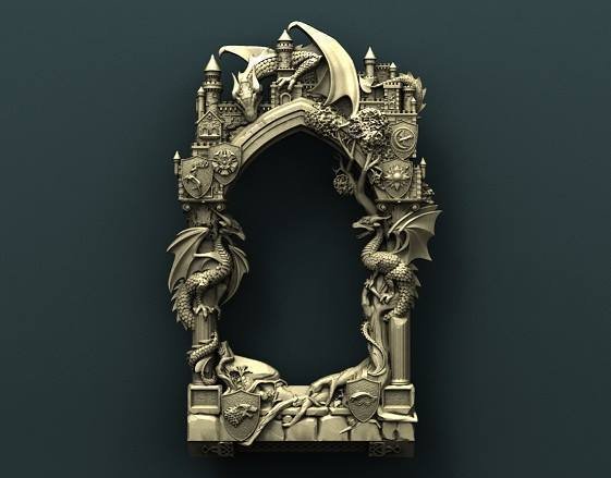 "GAME OF THRONES FRAME" 3D STL Model Relief for CNC Router Aspire Artcam