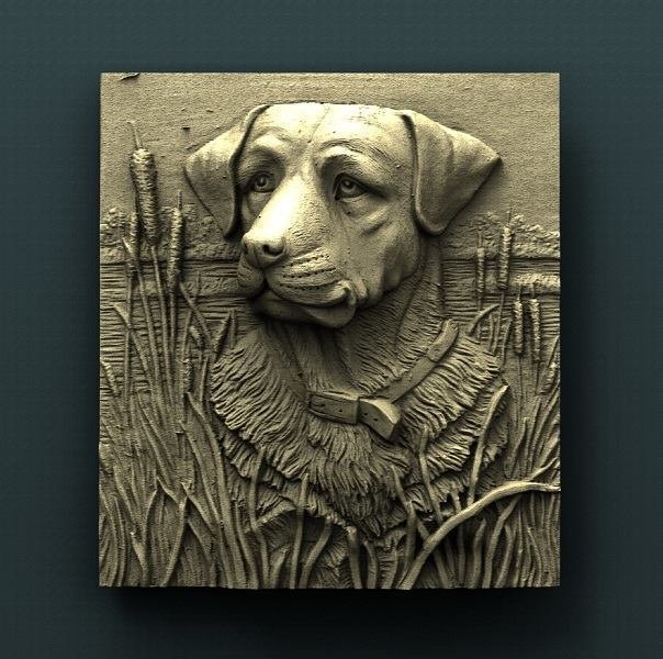 3D STL "Hunter Dog" Model for CNC Router Aspire Artcam