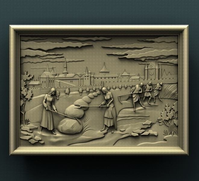 "Rural World" 3D STL Model for CNC Router Aspire Artcam