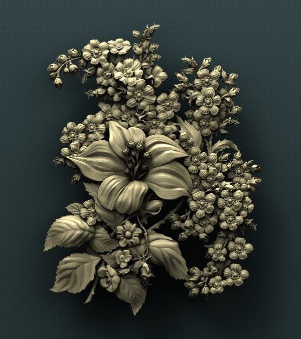 3D STL "Orchid Flower" Model for CNC Router Aspire Artcam