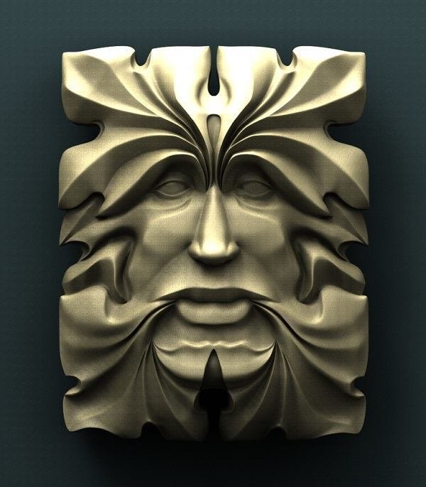 "Abstract Sad Face" 3D STL Model Relief for CNC Router Aspire Artcam
