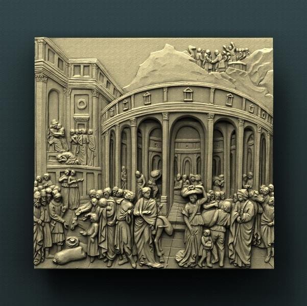 "Ancient Roman City" 3D STL Model Relief for CNC Router Aspire Artcam