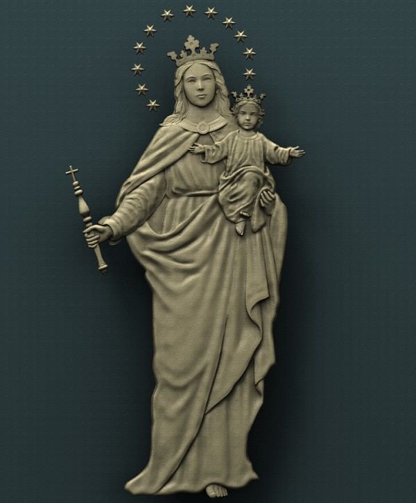 3D STL "The Saints Statue" Model for CNC Router Aspire Artcam