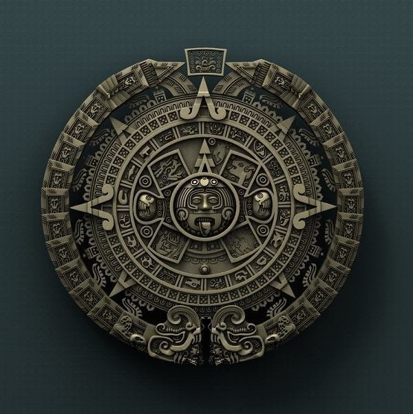 "The Maya Calendar" 3D STL Model Relief for CNC Router Aspire Artcam
