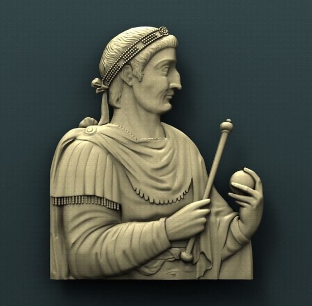 "The Roman Emperor" 3D STL Model Relief for CNC Router Aspire Artcam