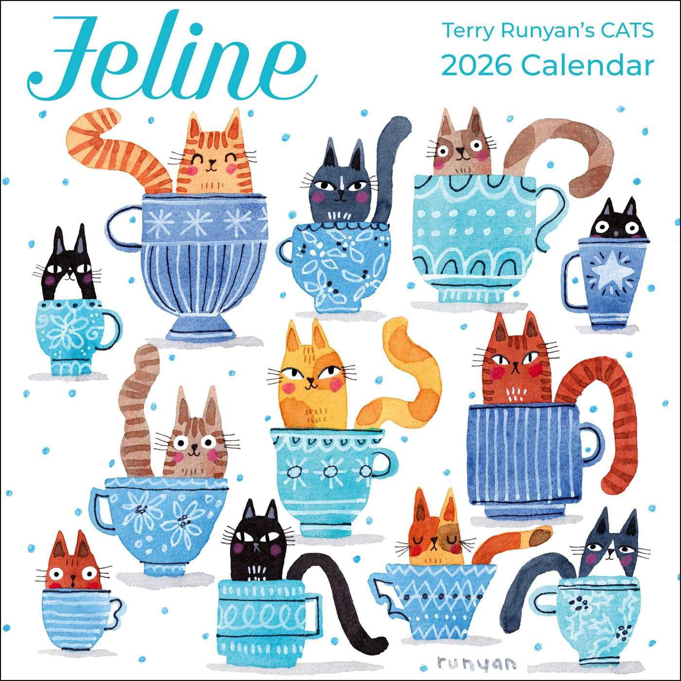 Feline 2026 Mini Wall Calendar Calendar by Terry Runyan