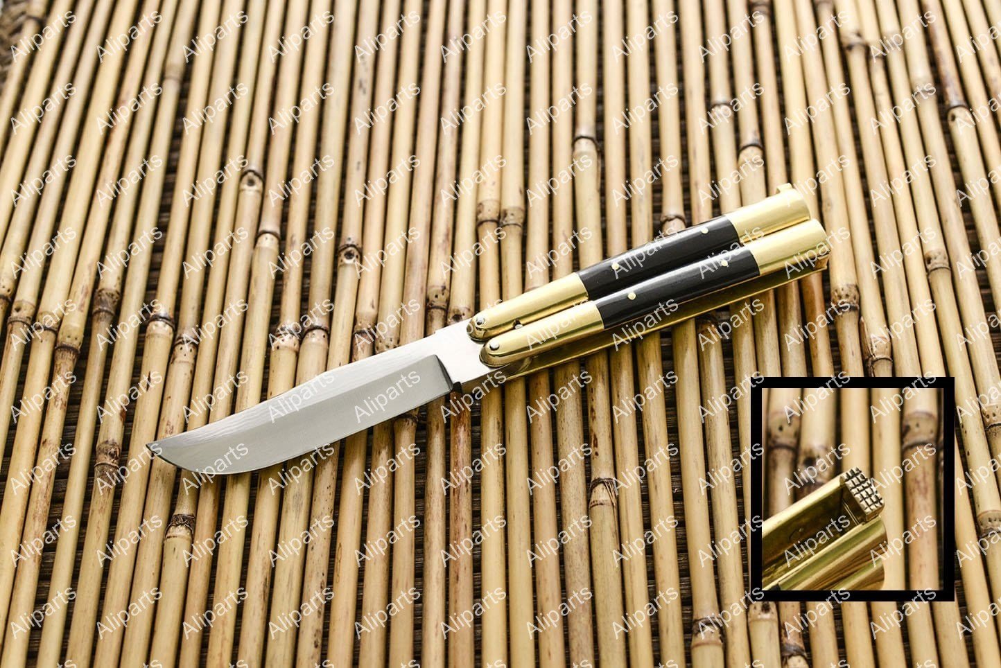 Custom Handmade Original Folding Butterfly Knife Brass with Kamagong ...