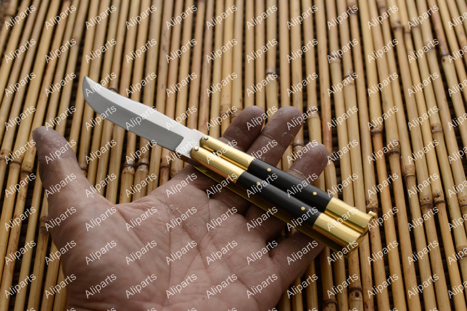 Custom Handmade Original Folding Butterfly Knife Brass with Kamagong ...