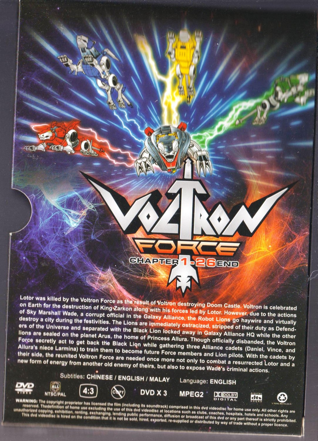 Anime DVD Voltron Force Vol.1-26 End English Dubbed Free Shipping