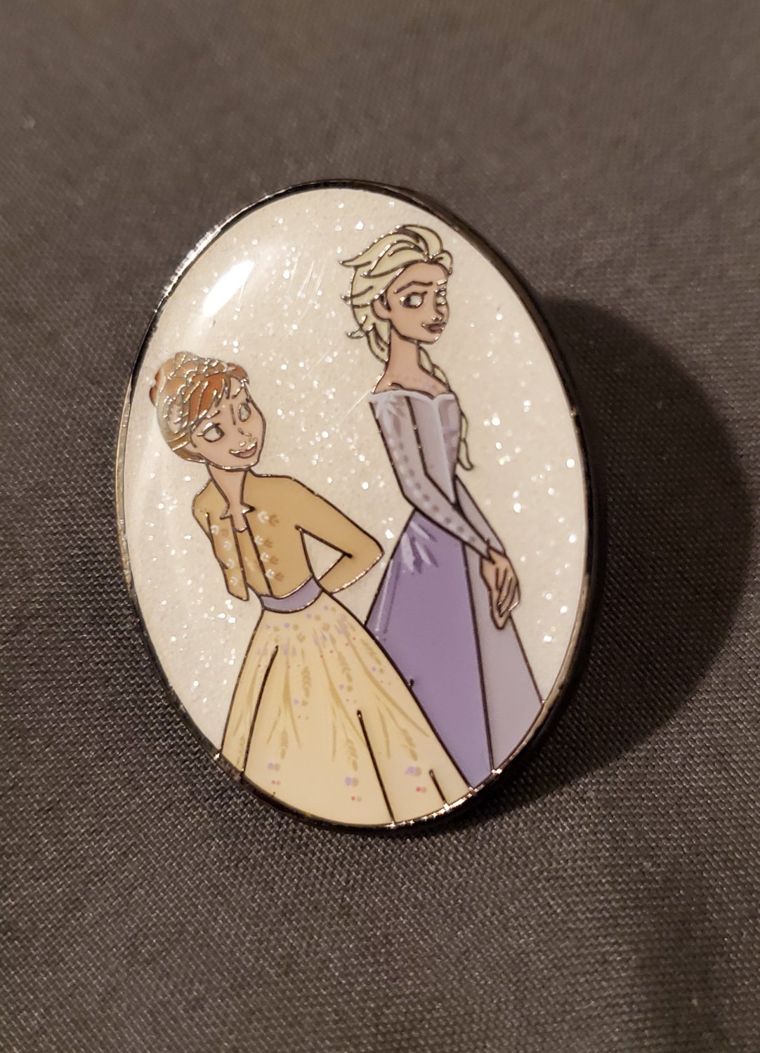 Disney Loungefly Frozen 2 Anna and elsa enamel pin glitter portrait