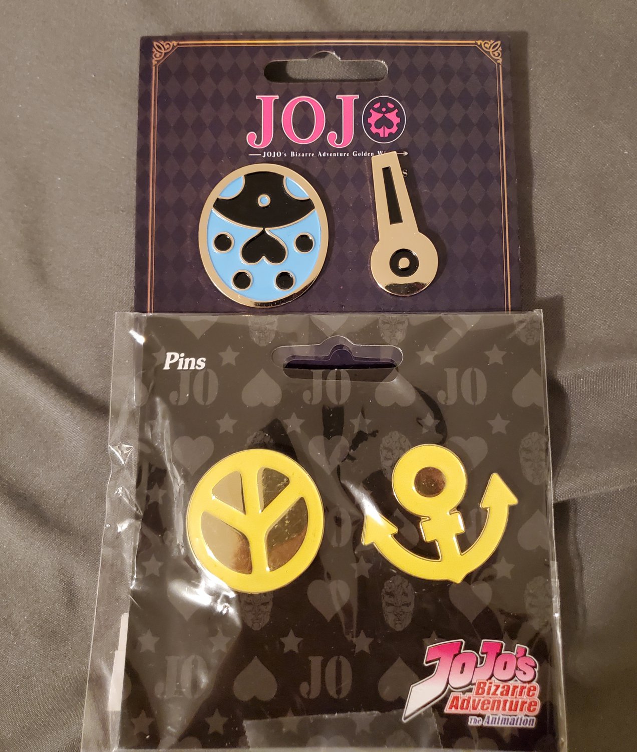 Jojo's Bizarre Adventure pin set symbols 2 packs of 2 pins anime