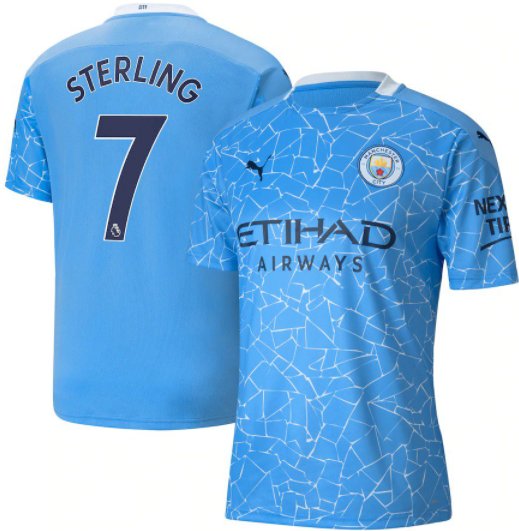 Sterling #7 Manchester City 20 21 Home Jersey Man City Men's Stadium ...