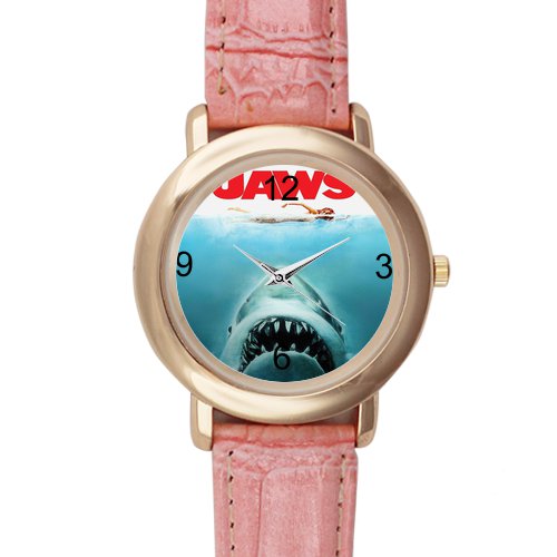 Jaws Pink Leather Watches Wrist Watches Clothing Jewelry Watch Women's ...