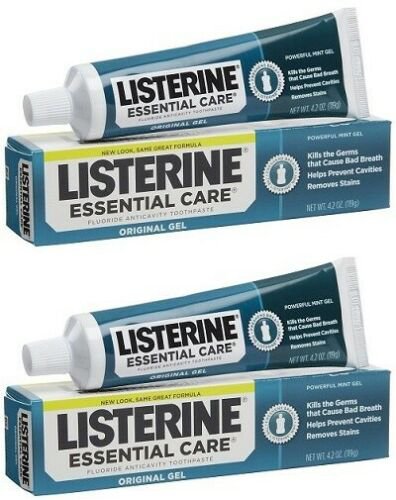 Listerine Essential Care Fluoride Toothpaste Gel 2 Pack