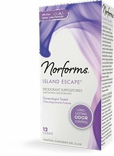 Vaginal deodorant Norforms Suppositories Island Escape 12 Each x 3 packs