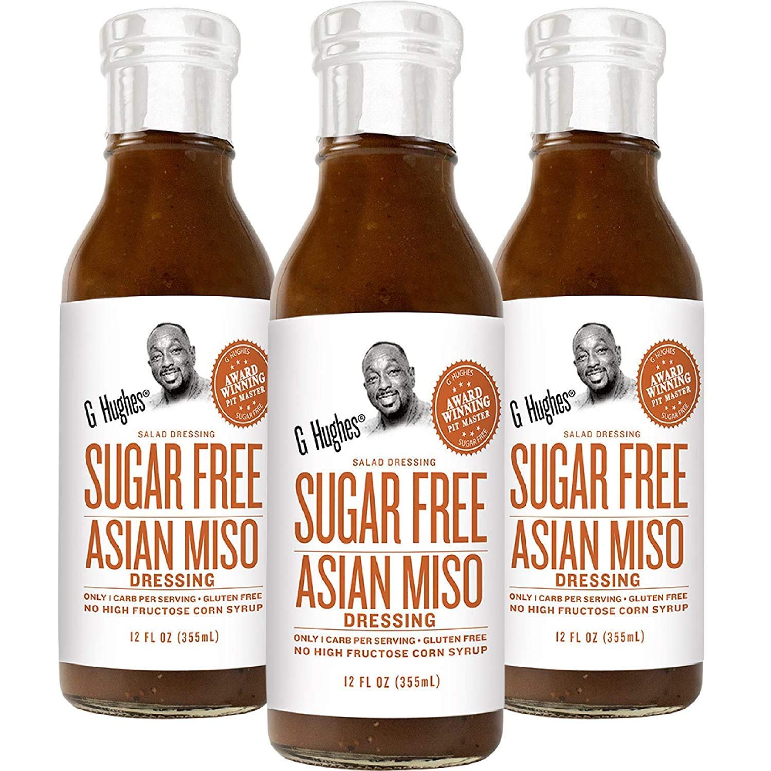 G Hughes Sugar Free Asian Miso Dressing, 12 oz (3 Pack)
