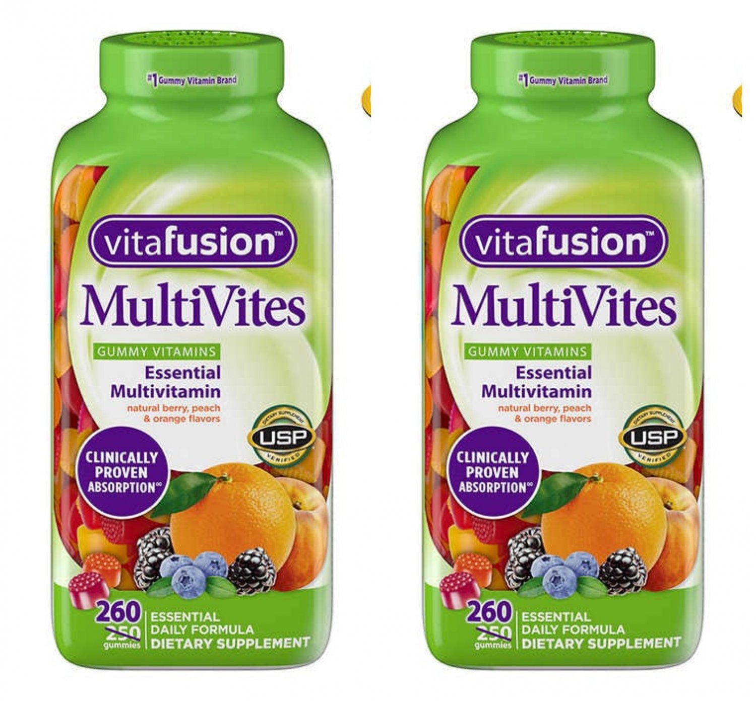 Multivites Adult's Chewable Gummy Multivitamin Dietary 260 X2= 520 ...