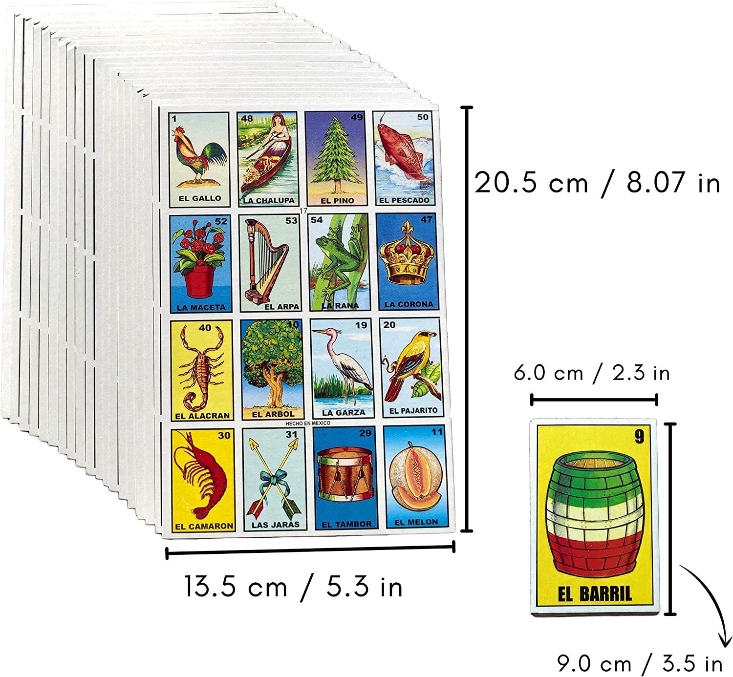 Mexican Bingo Game For 20 Jumbo Boards with Playing Cards Loteria ...