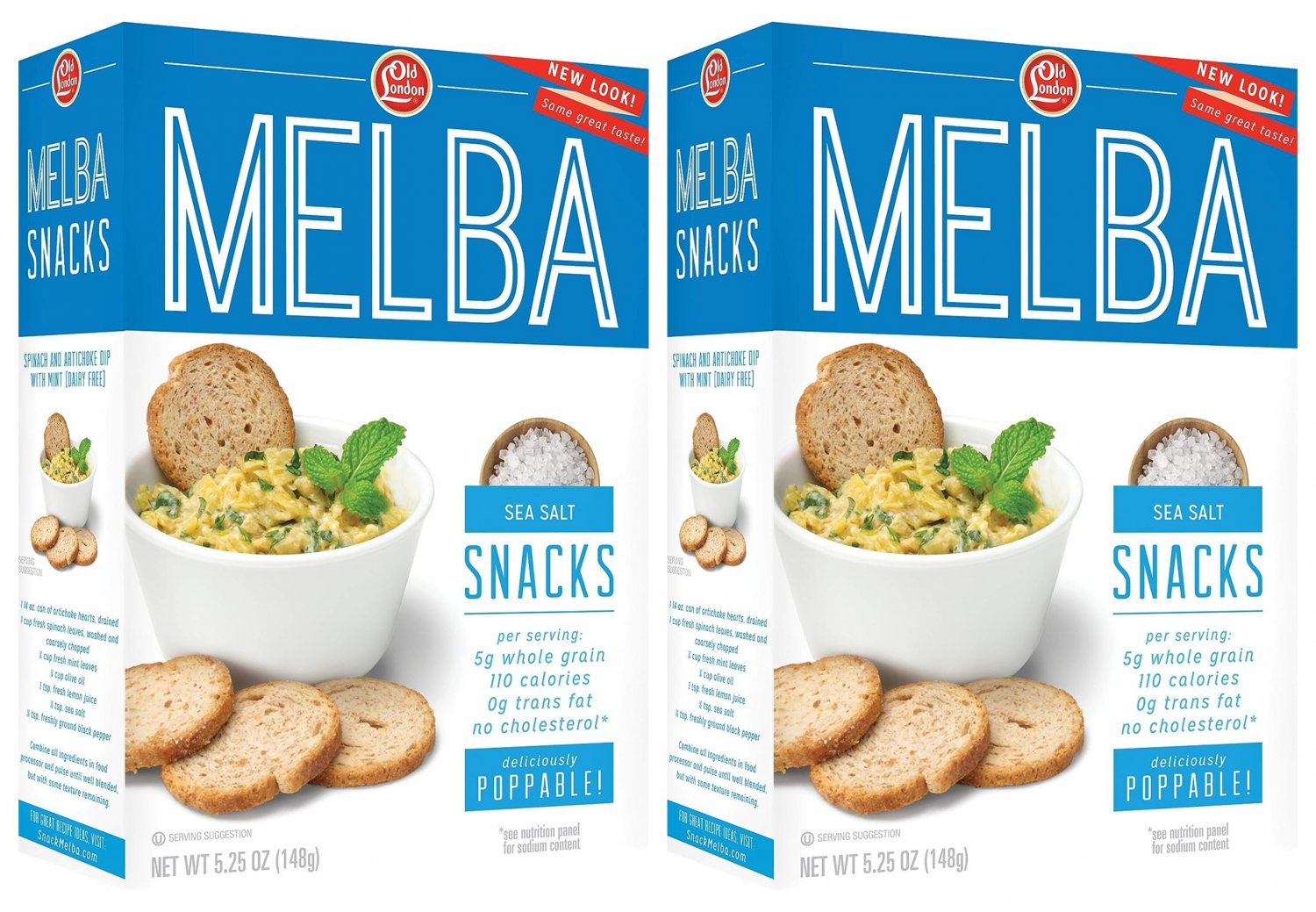 Old London, Melba Snacks, Sea Salt, 5.25 Ounce 2 pack