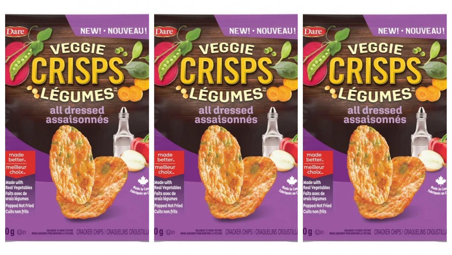 Dare Veggie Crisps All Dressed, 100 gr Each Free Shipping 3 counts