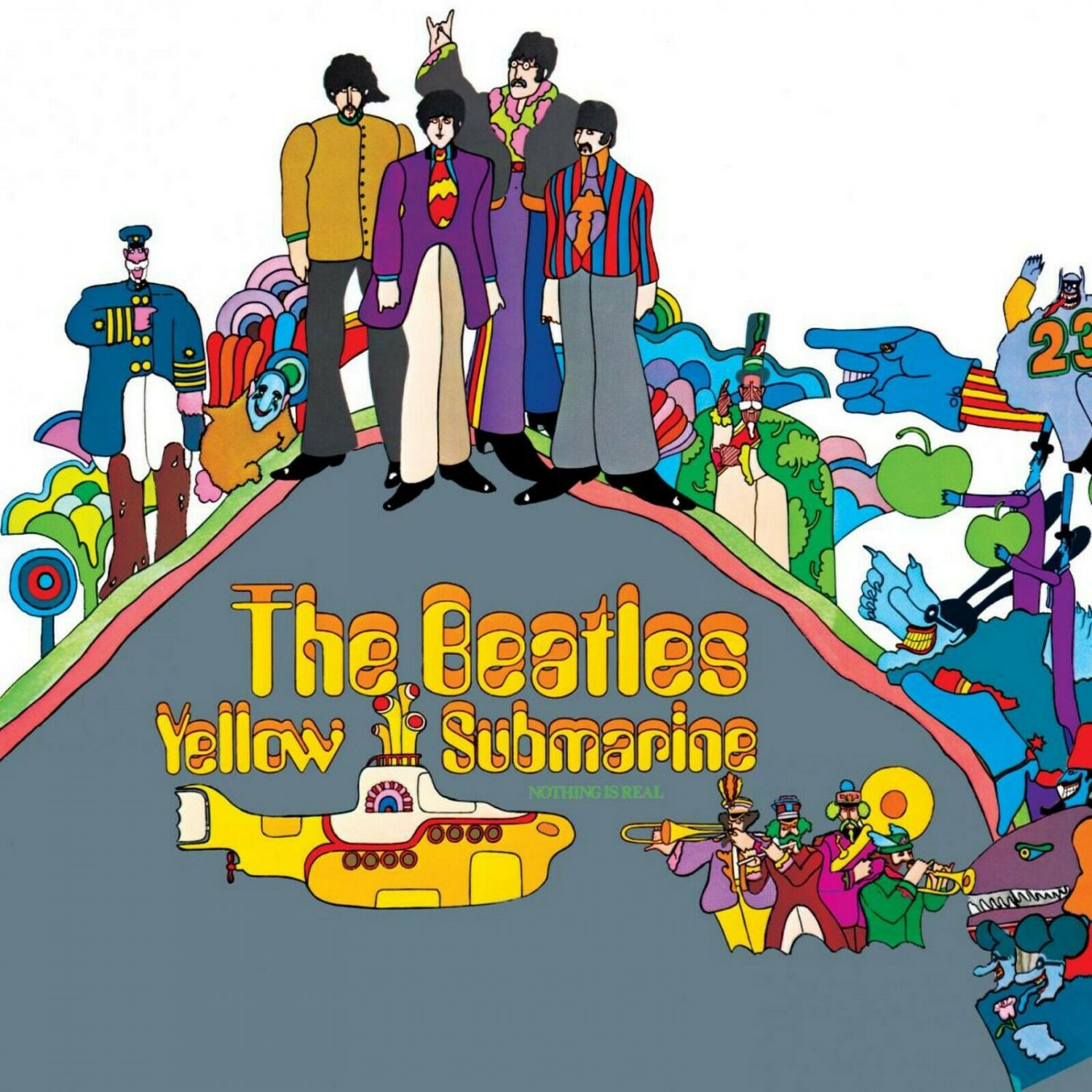 The BEATLES Yellow Submarine BANNER Huge 4X4 Ft Fabric Poster Tapestry ...