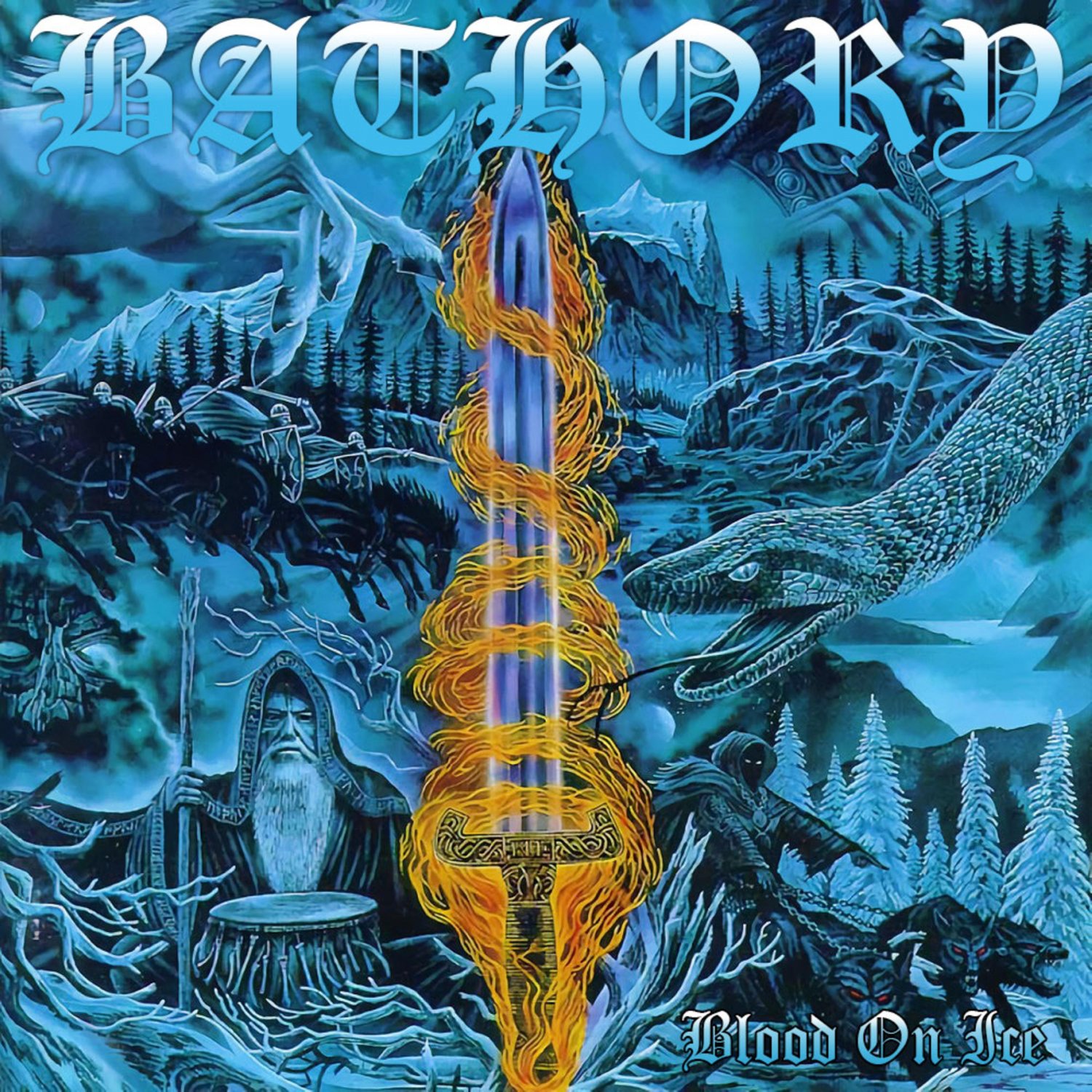 BATHORY Blood On Ice BANNER Huge 4X4 Ft Fabric Poster Tapestry Flag ...