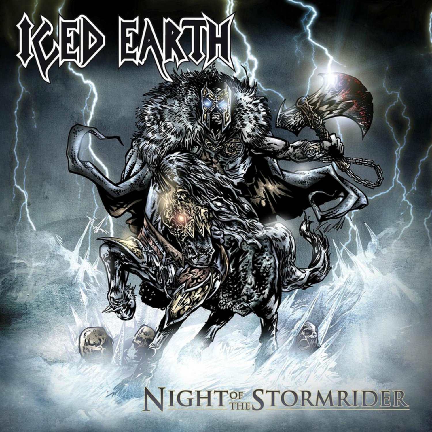 ICED EARTH Night of the Stormbringer BANNER Huge 4X4 Ft Fabric Poster ...