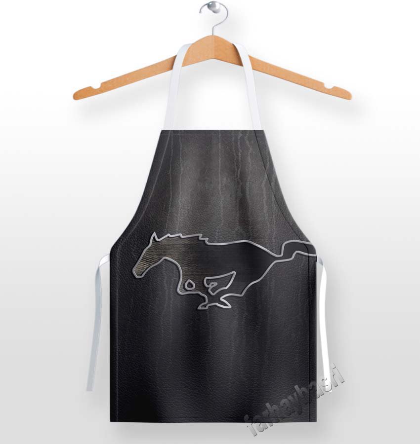 Ford Mustang Logo Cooking Apron Barbecue Polyester Full