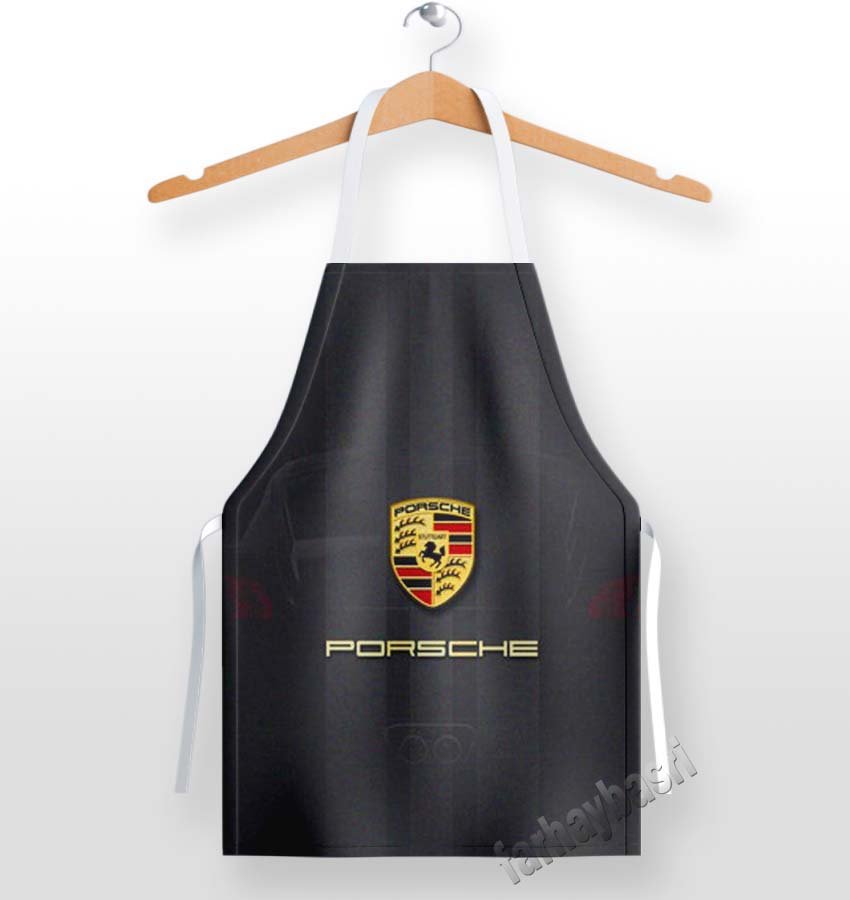 Porsche Emblem Cooking Apron Barbecue Polyester Full