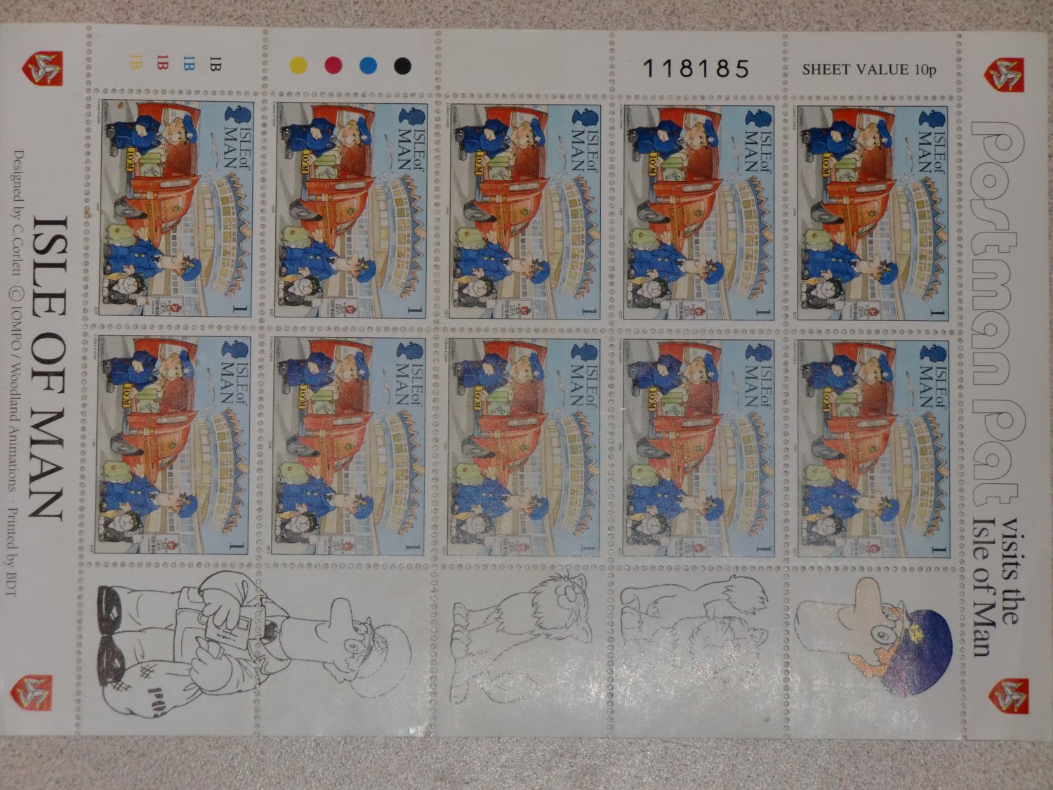 Postman Pat stamps, Isle of Man United Kingdom, Britain,England,