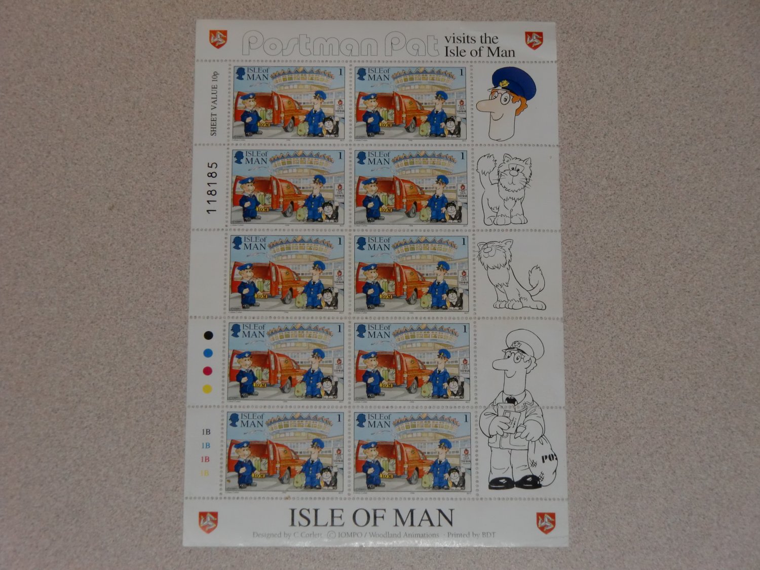 Postman Pat stamps, Isle of Man United Kingdom, Britain,England,