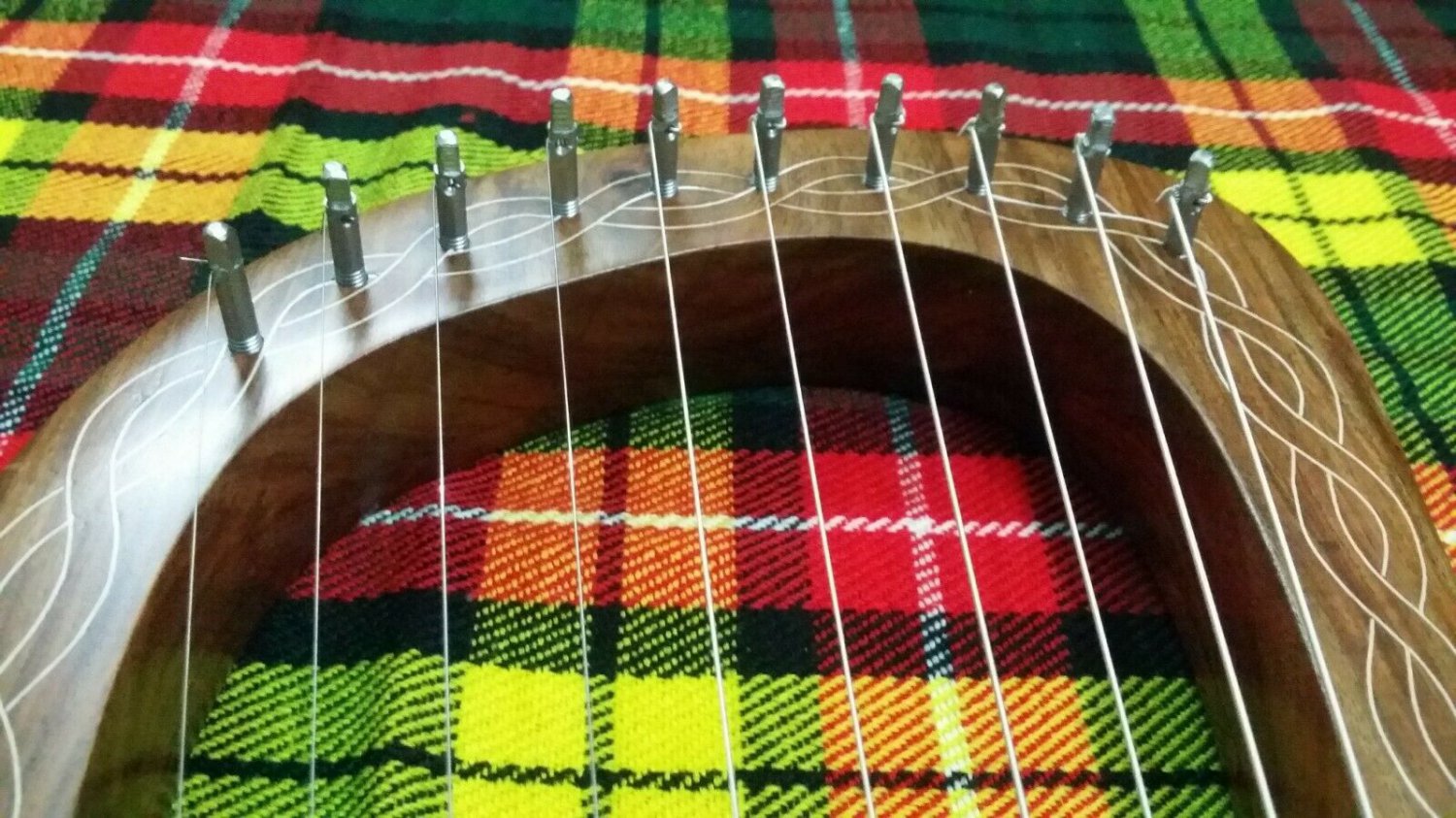 Traditional Irish Lyre Harp 10 Metal Strings Rosewood Free Carrying ...