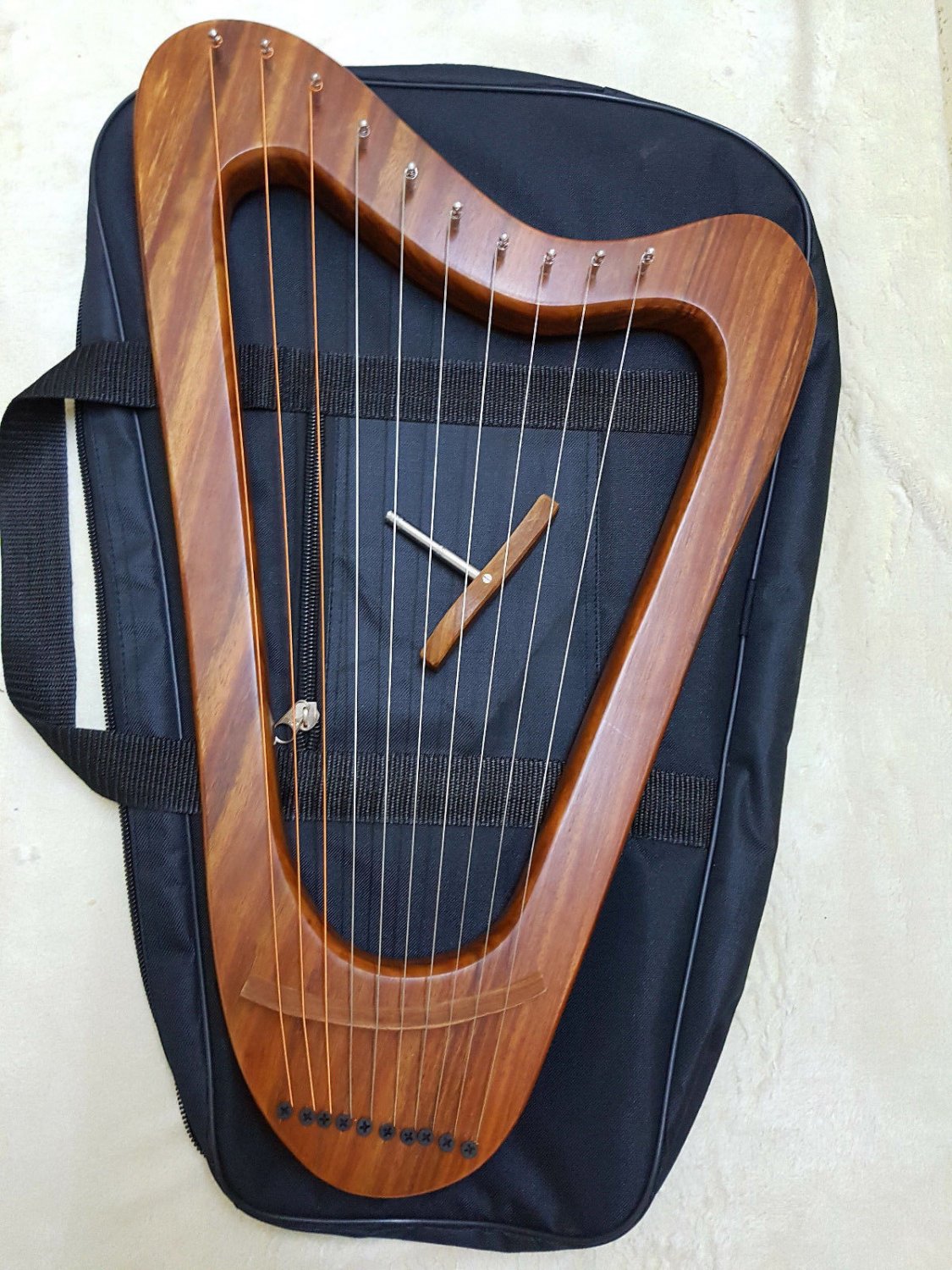 NEW DESIGN 10 STRING LYRE HARP WITH FREE EXTRA STRING SET TUNNING KEY ...