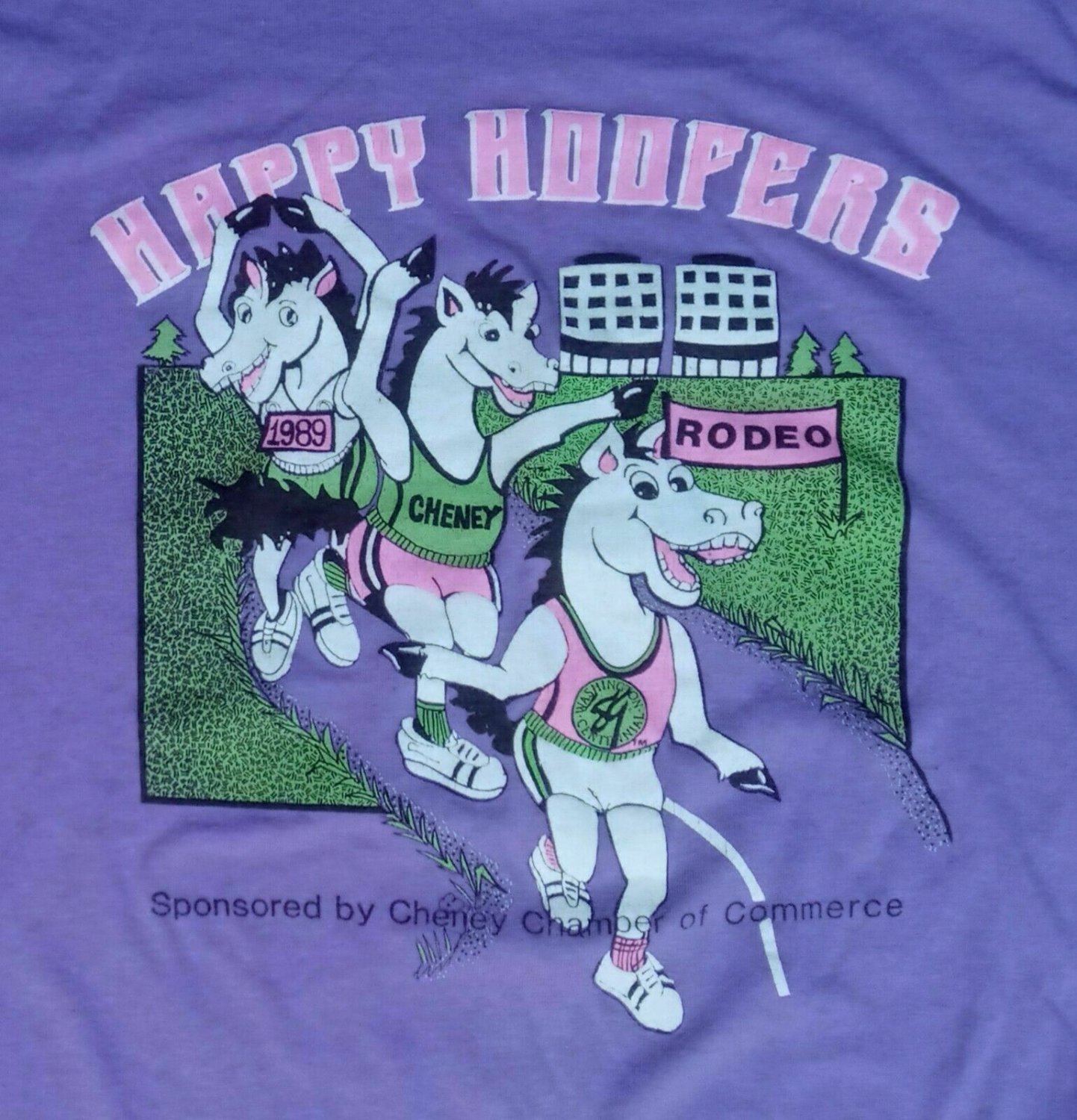 Vintage 80s Rodeo Cowboy Horse Happy Hoofers t shirt L 50/50 country ...