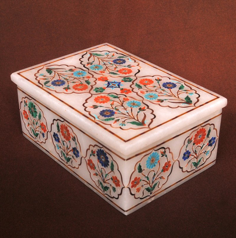 8"x6" marble trinket jewelery box inlay