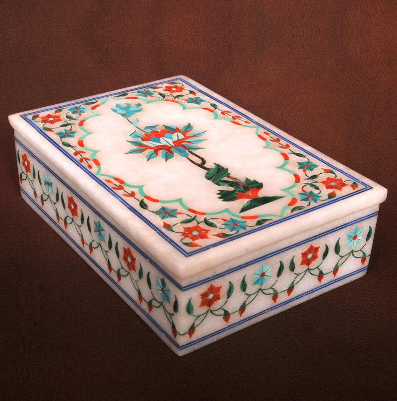 8"x6" marble trinket jewelery box inlay