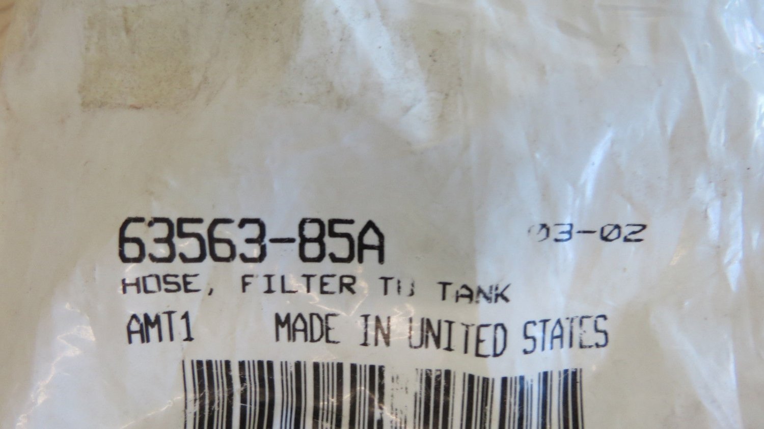 NOS OEM HARLEY DAVIDSON Hose Filter to Tank 63563-85A