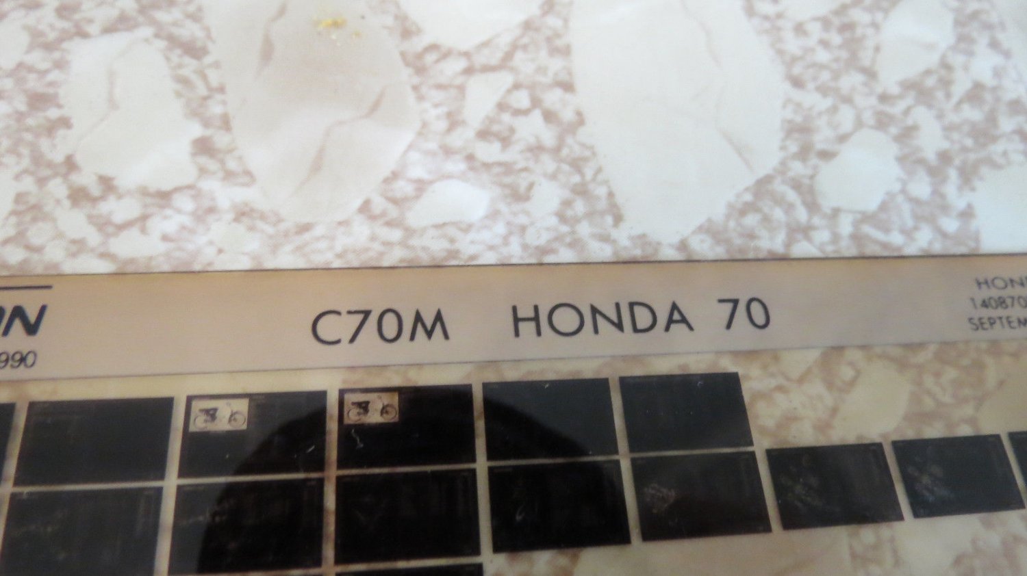 HONDA MICROFICHE FICHE CARD C70M HONDA 70 B-19