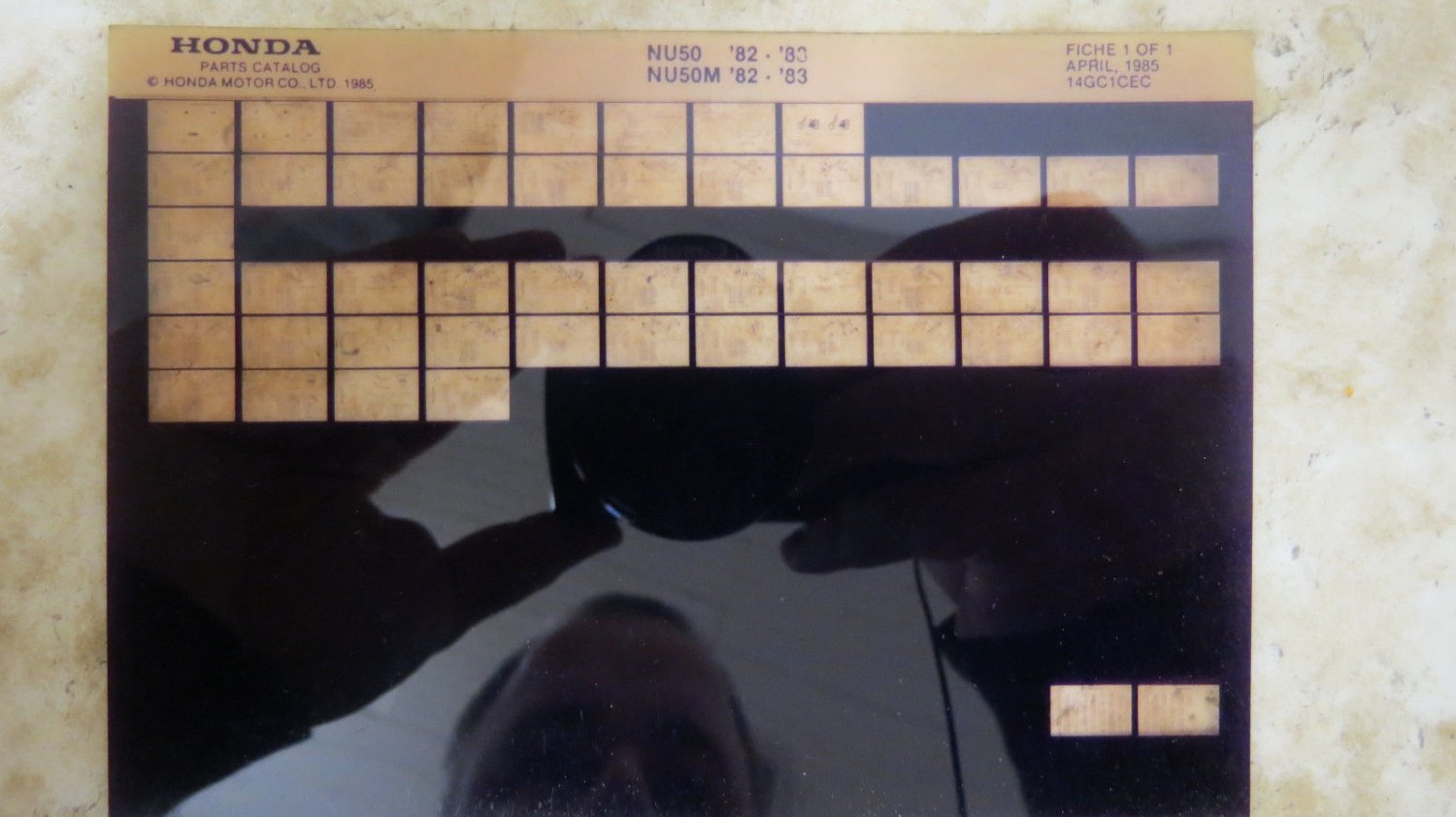 Honda Microfiche Card Manual Parts Look Up NU50 NU50M 1982-83 B10