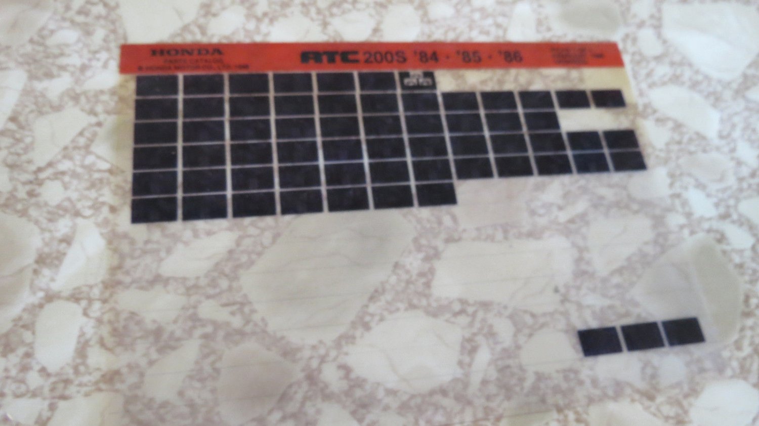 HONDA MICROFICHE FICHE CARD 1984 1985 1986 ATC200S ATC 200S B-20