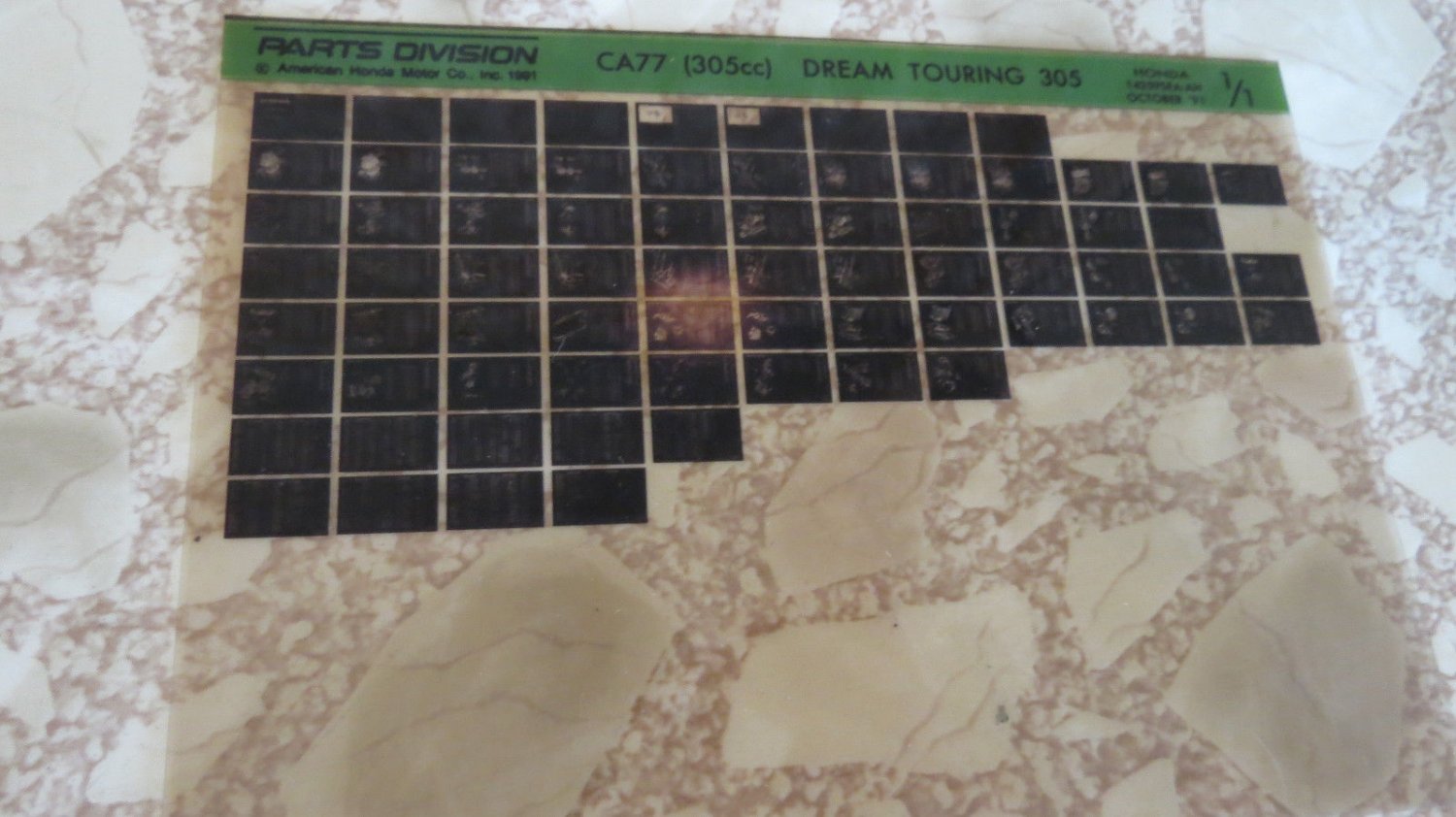 HONDA MICROFICHE FICHE CARD 305 DREAM TOURING CA77 305CC B-20