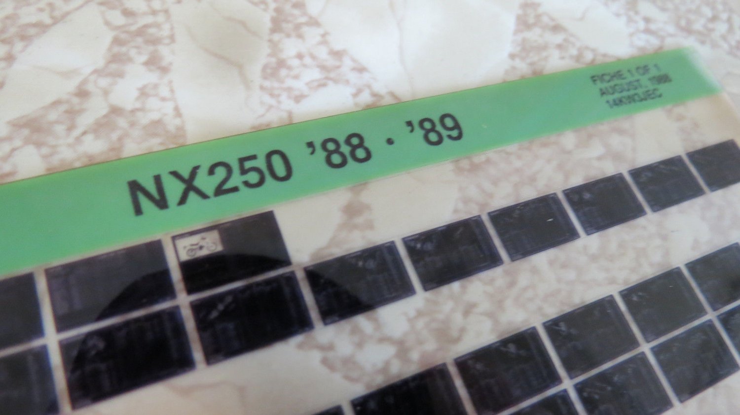 HONDA MICROFICHE FICHE CARD NX250 1988 1989 B-20