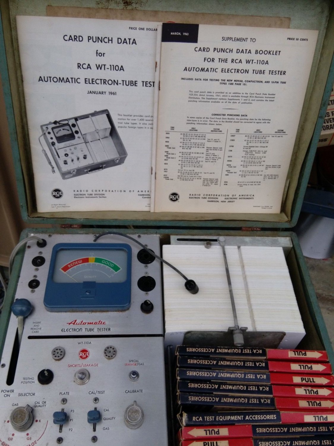 RCA WT-110A AUTOMATIC ELECTRON TUBE TESTER CARDMATIC free shipping in conus