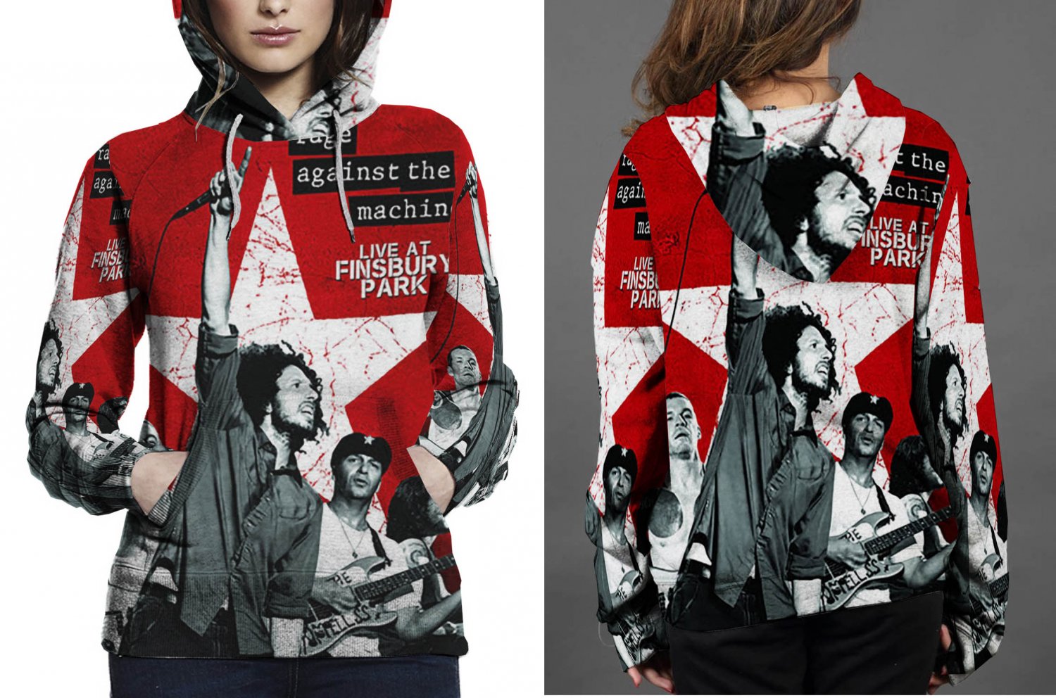 Rage Against The Machine Live At Finsbury Park Hoodie Women's