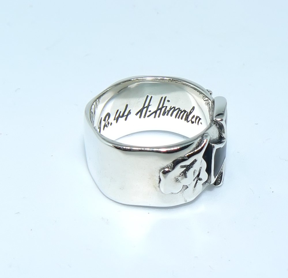 GERMAN HONOR RING Iron cross with oak leaves.SS (Silver) 925 size-10